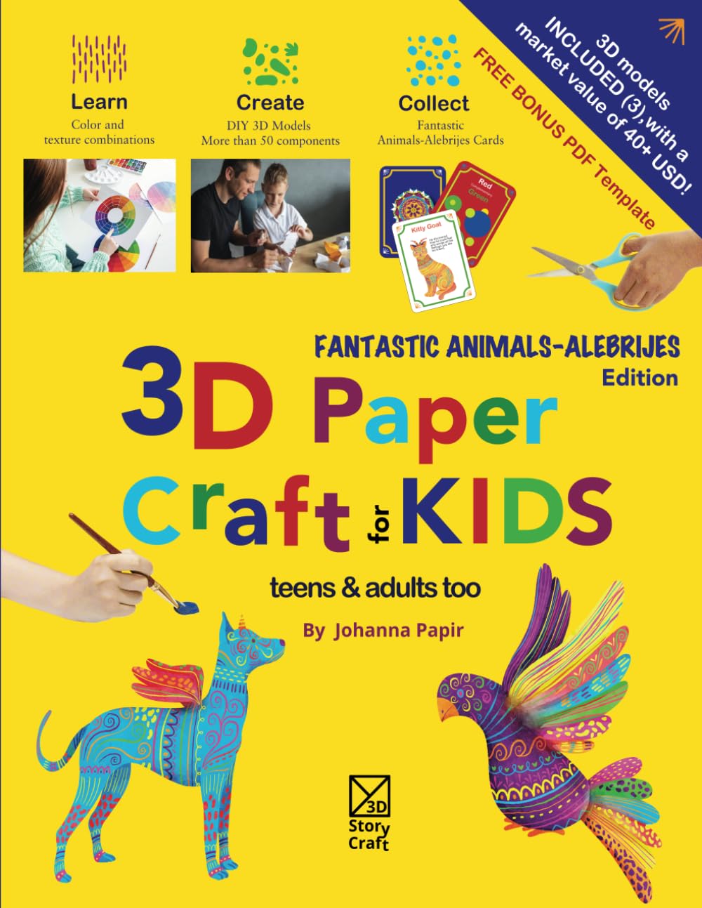 3D Paper Craft for Kids: Teens and Adults too, Fantastic Animals ...