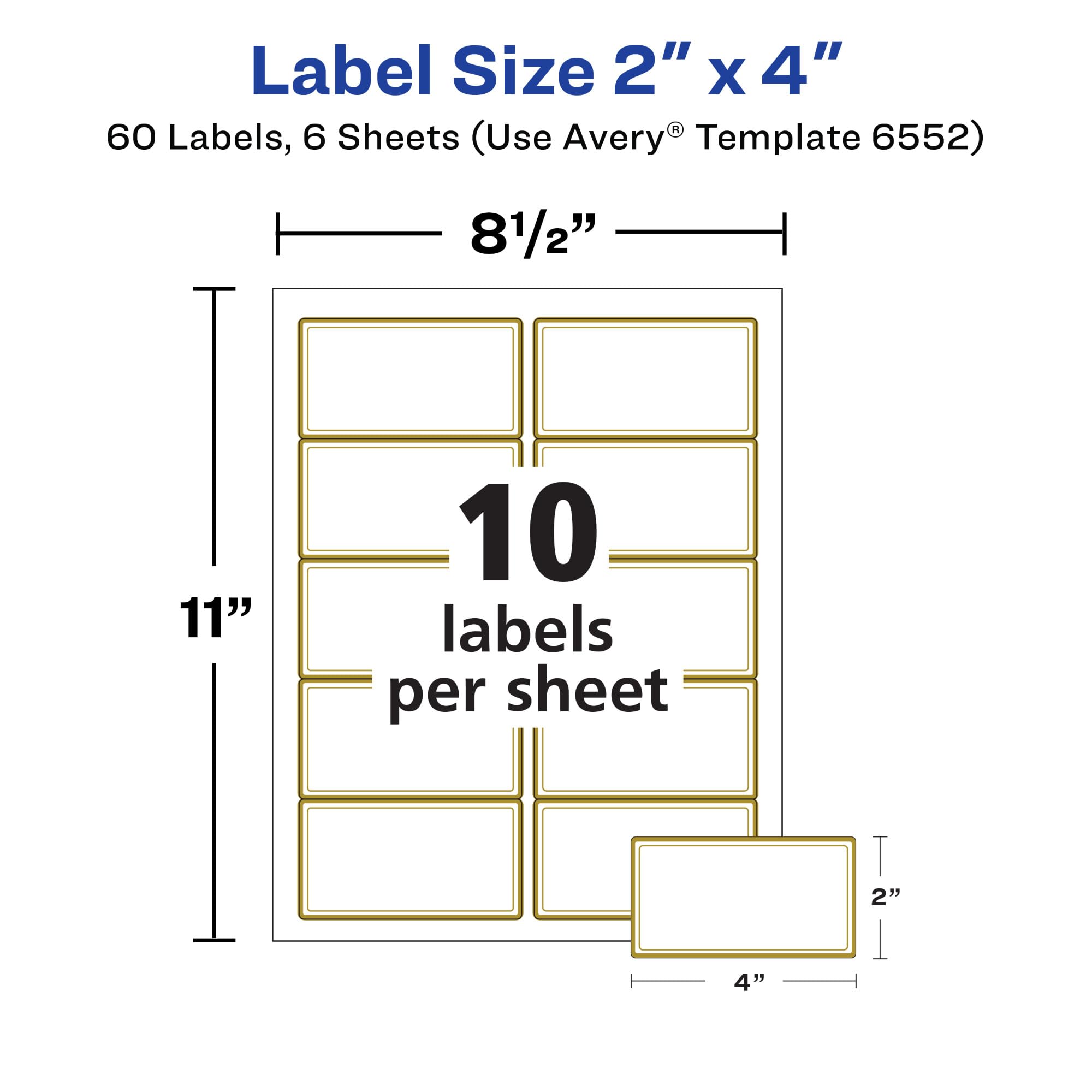 Snapklik.com : Avery Printable Glossy Clear Labels, 2" X 4" Rectangle ...