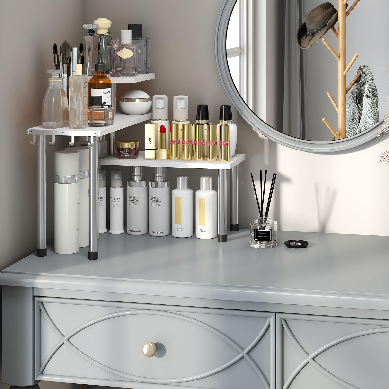 Snapklik.com : Corner Shelf Organizer, 3 Tier Bamboo Kitchen Countertop ...