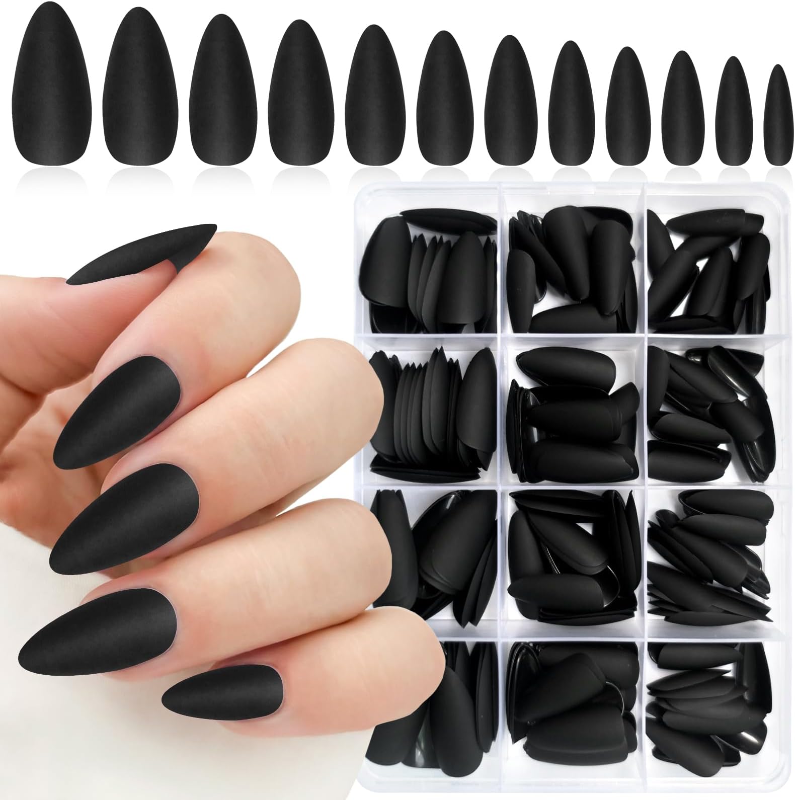 Amazon.com: AddFavor 120pcs Press on Nails Short Coffin Full Cover ...