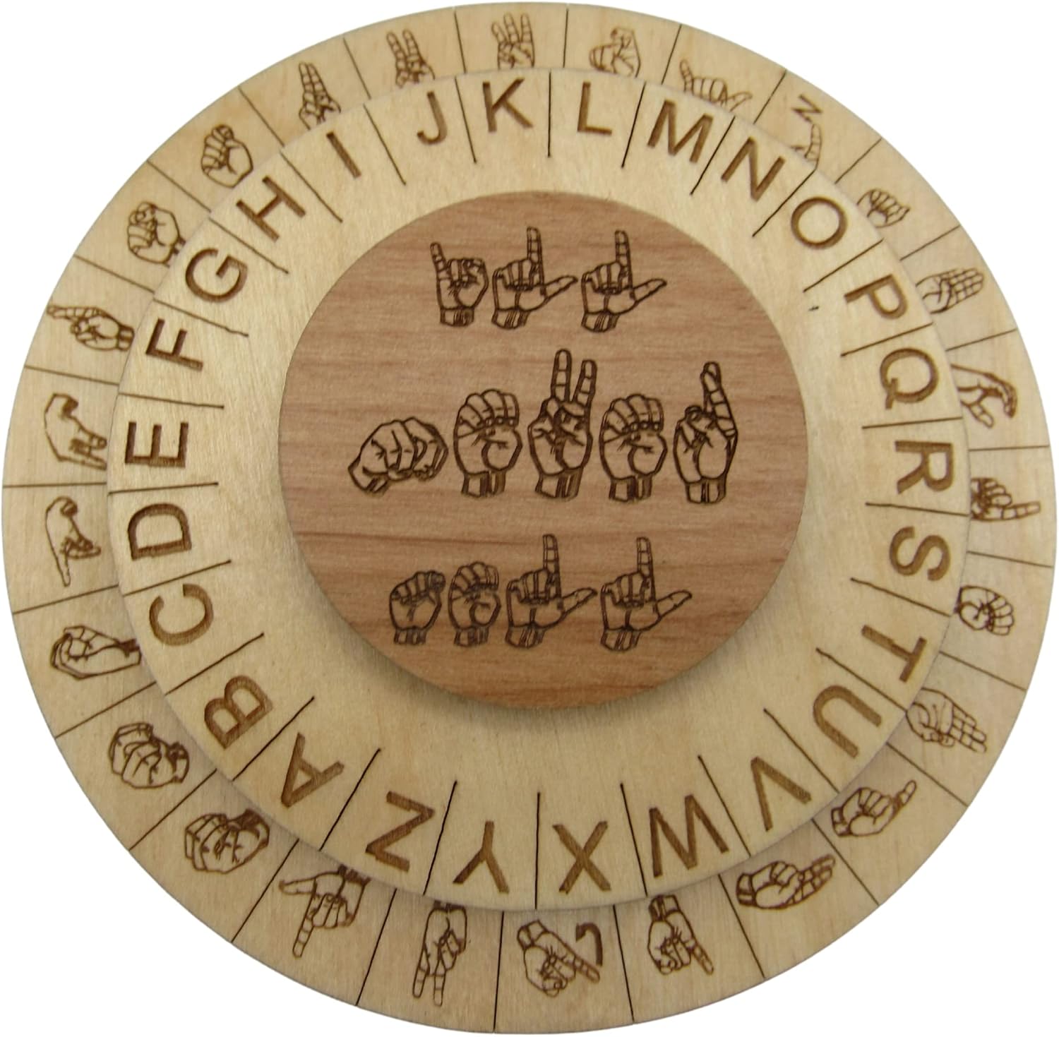 Amazon.com: Wooden ASL Cipher Wheel & Decoder | Educational STEM Tool ...
