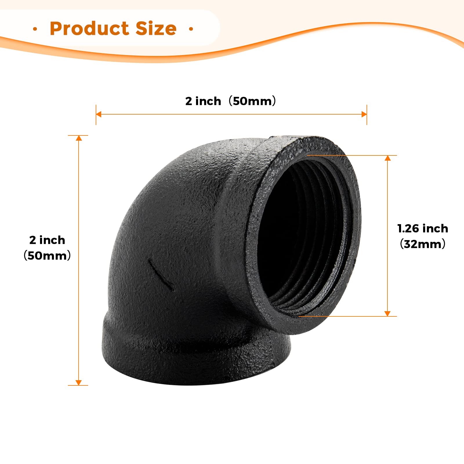 Snapklik.com : 1" Black Pipe Fitting Elbow - 10 Pack Industrial Pipe ...