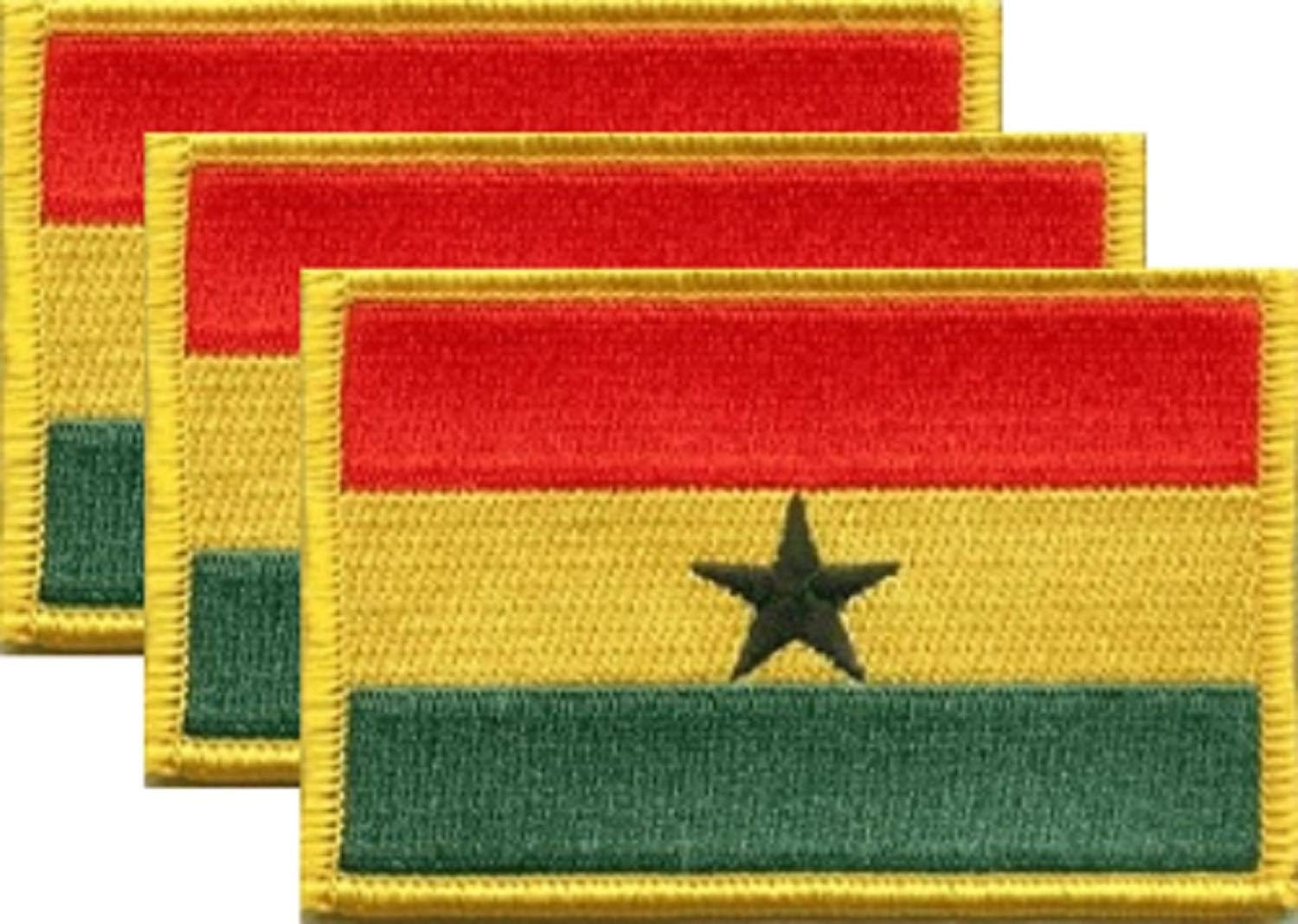 Amazon.com: Pack of 3 Ghana Flag Patches 3.50 x 2.25 Inch Pack of Three International ...