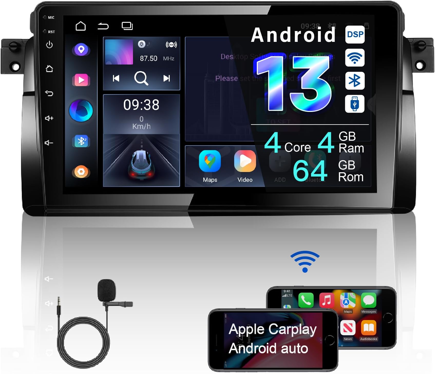 Amazon.com: [4G+64G] 8 Core Car Radio for Audi A4/S4/RS4 (2002-2007) - Android 13 Touch Screen ...