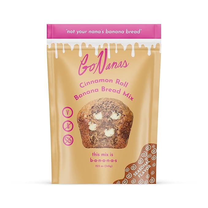 Amazon.com : GoNanas Cinnamon Roll Banana Bread Mix, Vegan, Gluten Free ...