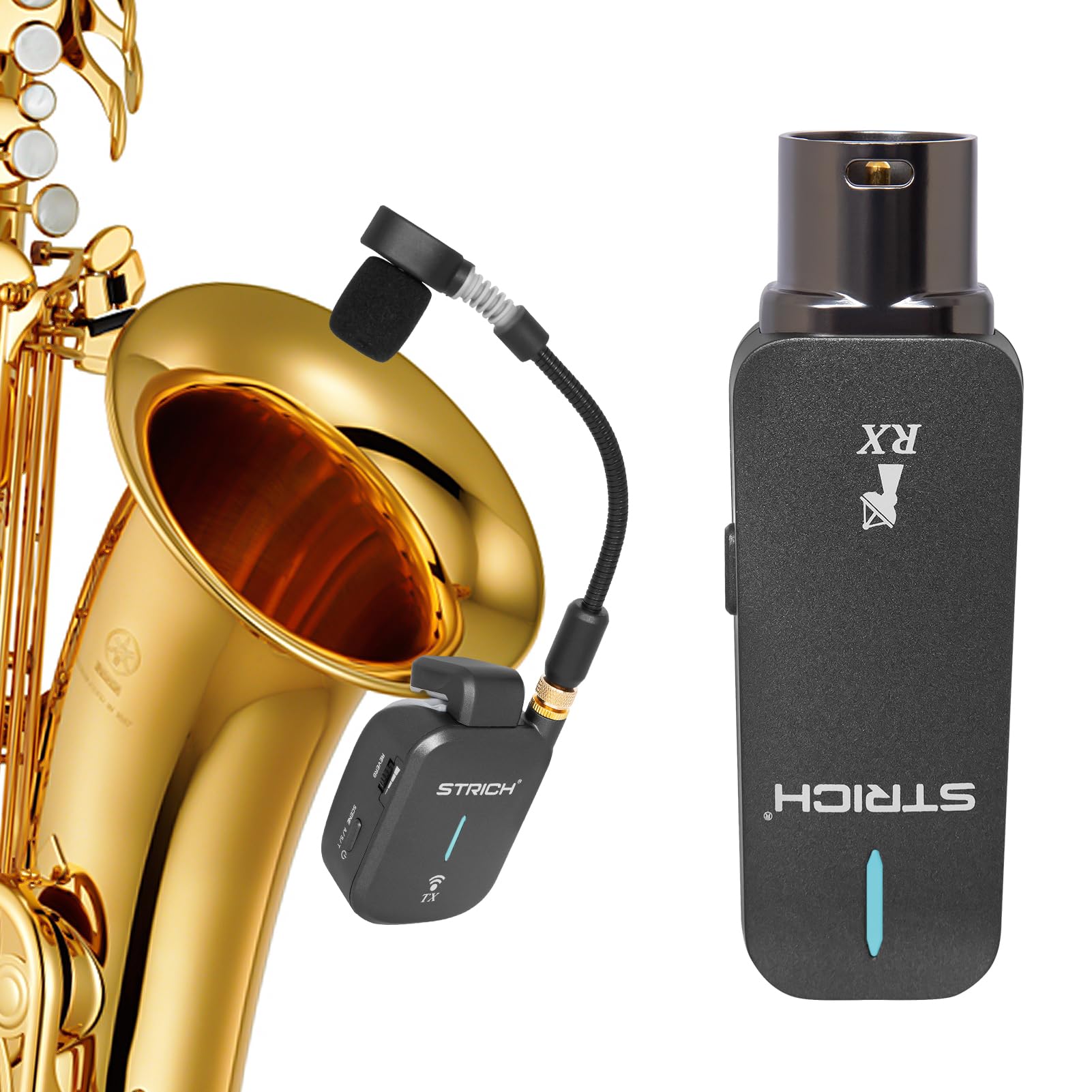 Amazon.com: STRICH Wireless Saxophone Microphone Transmitter Receiver ...