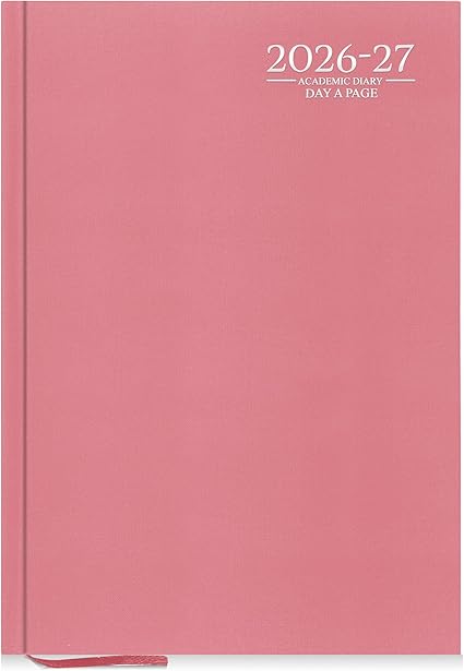 G4GADGET 2026-2027 Academic Diary A4 Day A Page Pink Hardback – August ...