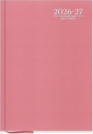 G4GADGET 2026-2027 Academic Diary A4 Day A Page Pink Hardback – August ...