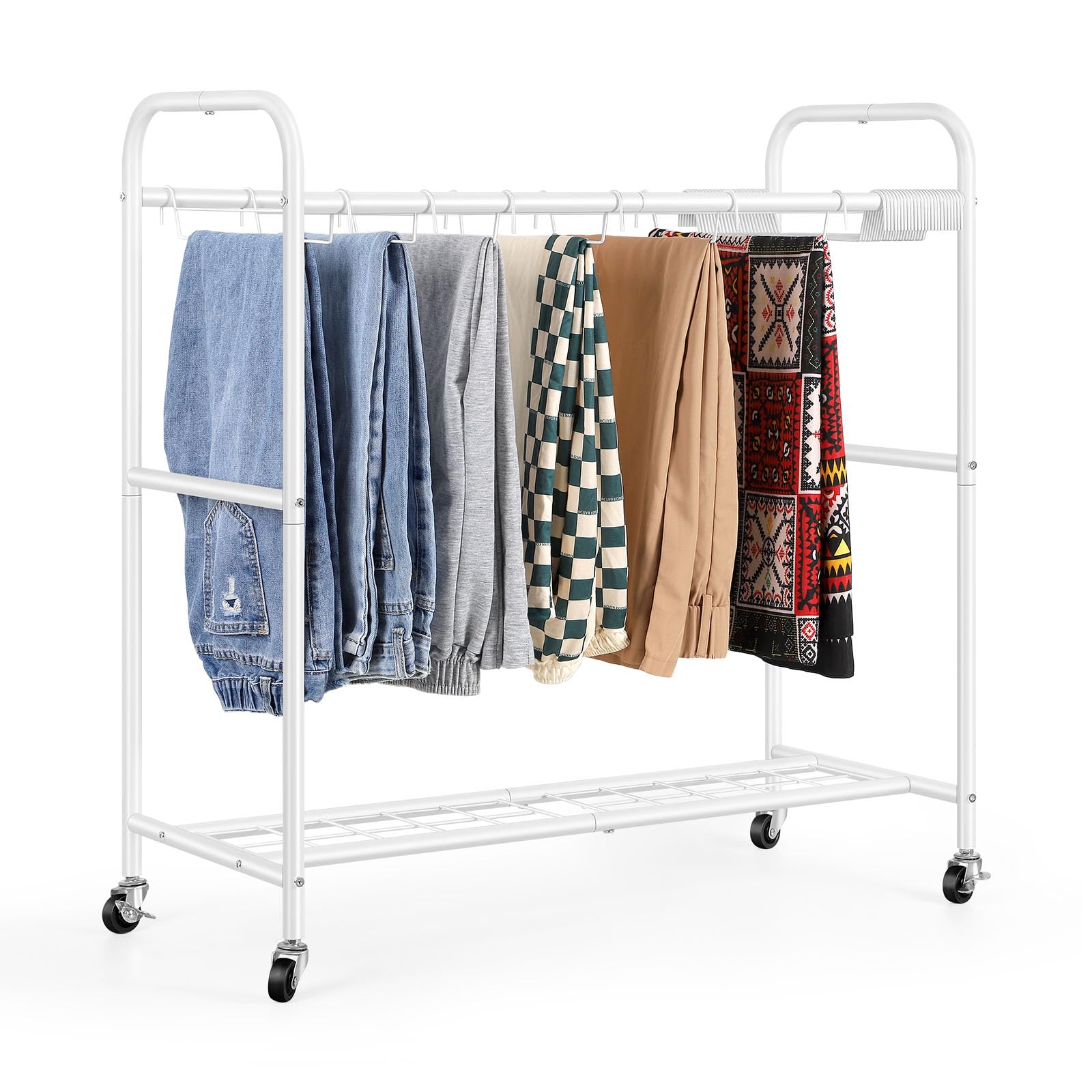 Amazon.com: OYEAL Rolling Pants Trolley Trouser Hangers with 30 Pants ...