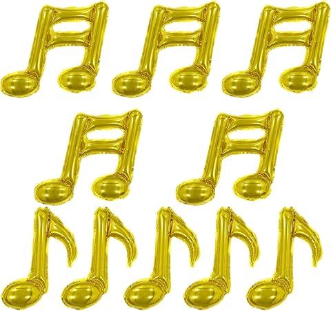 Amazon.com: 10PCS Music Note Balloons Gold Foil Aluminum Golden Balloon ...