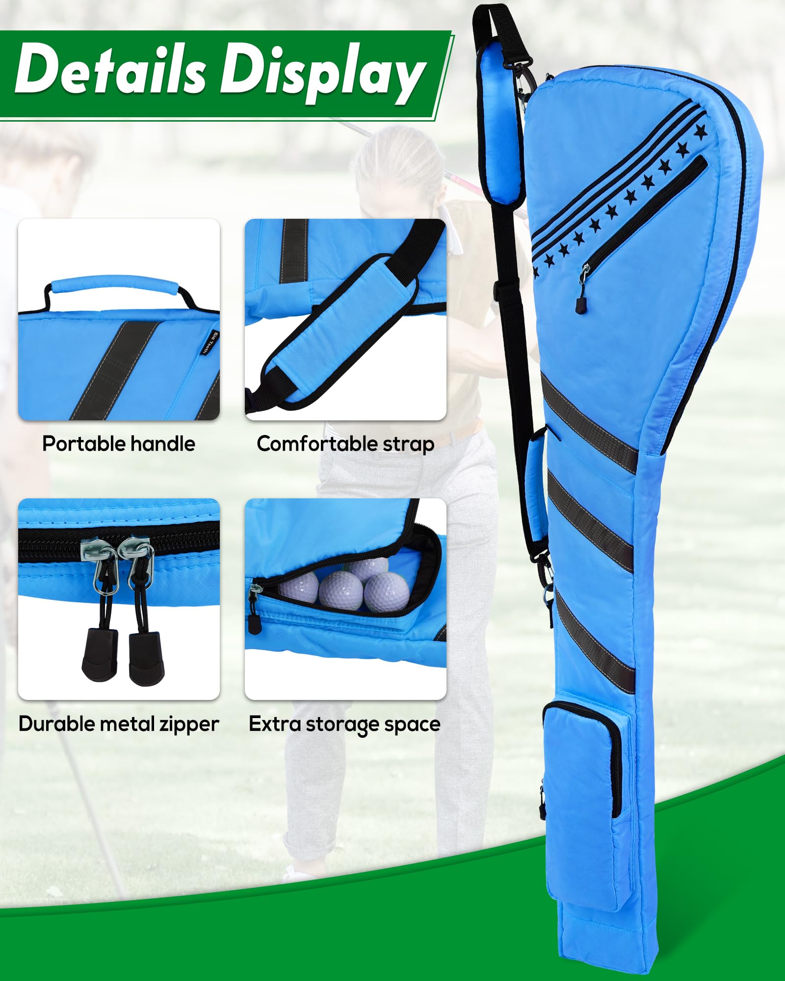 Snapklik.com : Big Teeth Golf Sunday Bag, Small Golf Bag Lightweight ...