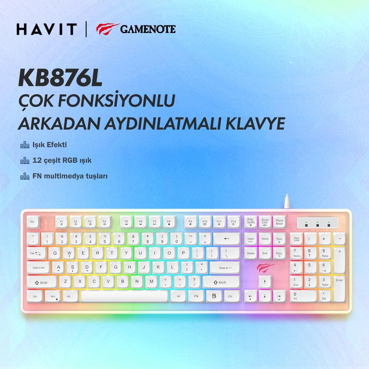 Havit Gamenote KB876L Gaming RGB Backlit Gaming Keyboard User Manual
