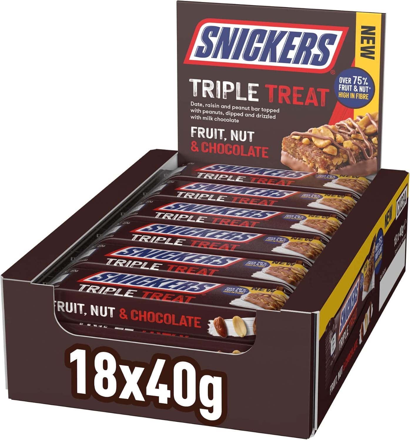 Snickers Triple Treat Fruit & Nut Chocolate Bars, Healthy Snacks, Bulk ...