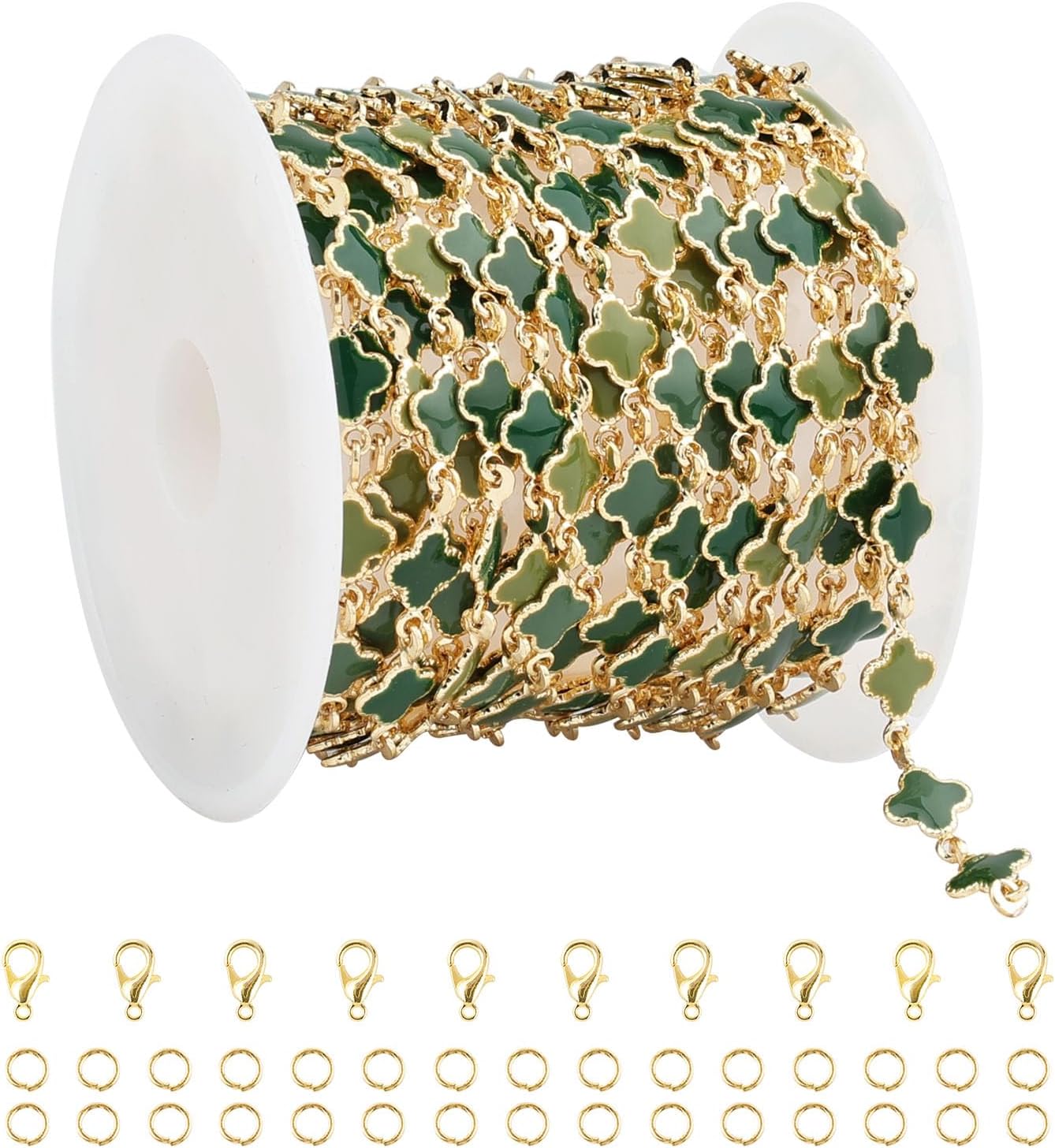 Amazon.com: YOUBEIYEE 3 Meters Enamel Chain for Jewelry Making Green ...
