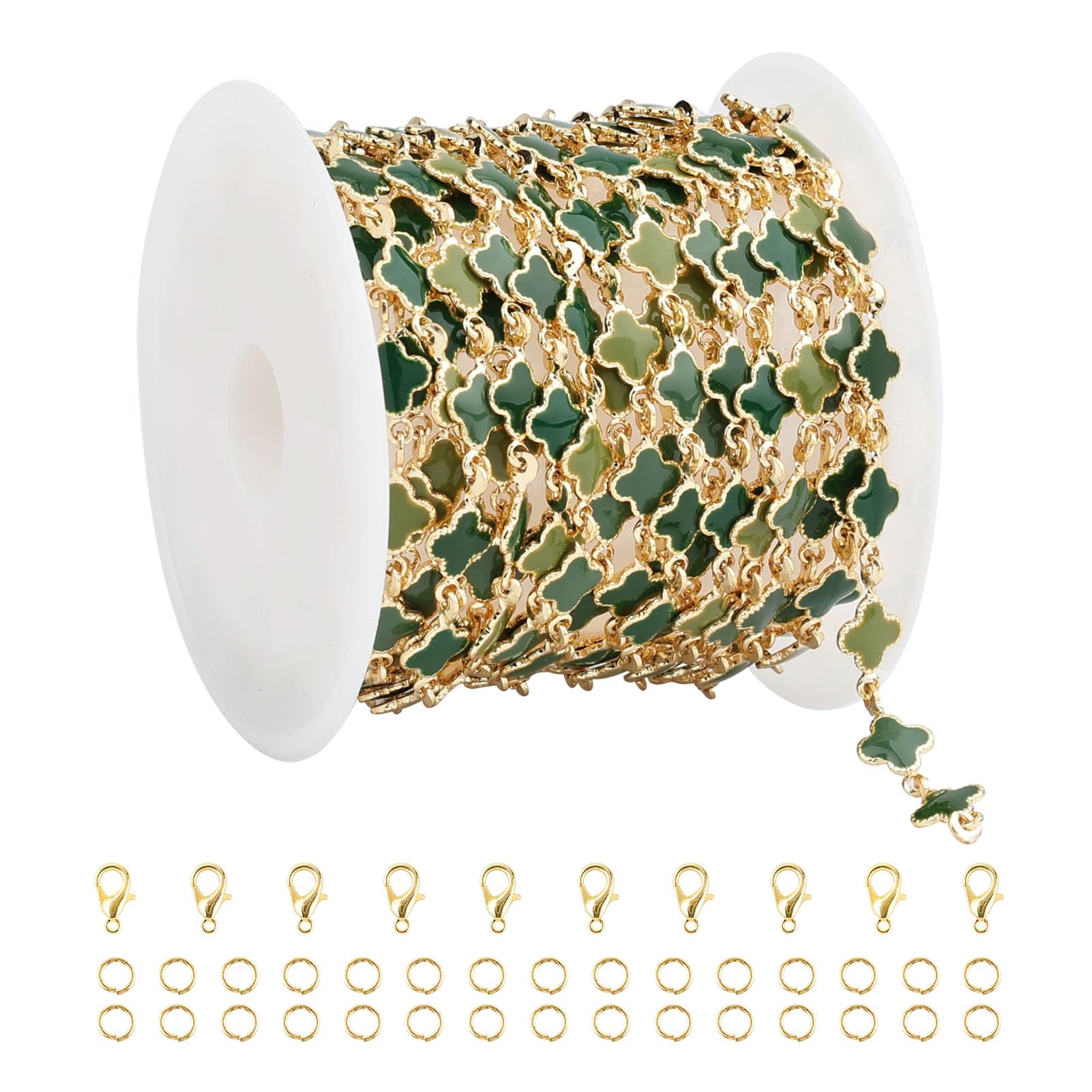 Amazon.com: YOUBEIYEE 3 Meters Enamel Chain for Jewelry Making Green ...
