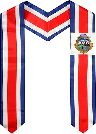 Amazon.com: 2 Pack Costa Rica Costa Rican Nation Flag Graduation Stole ...