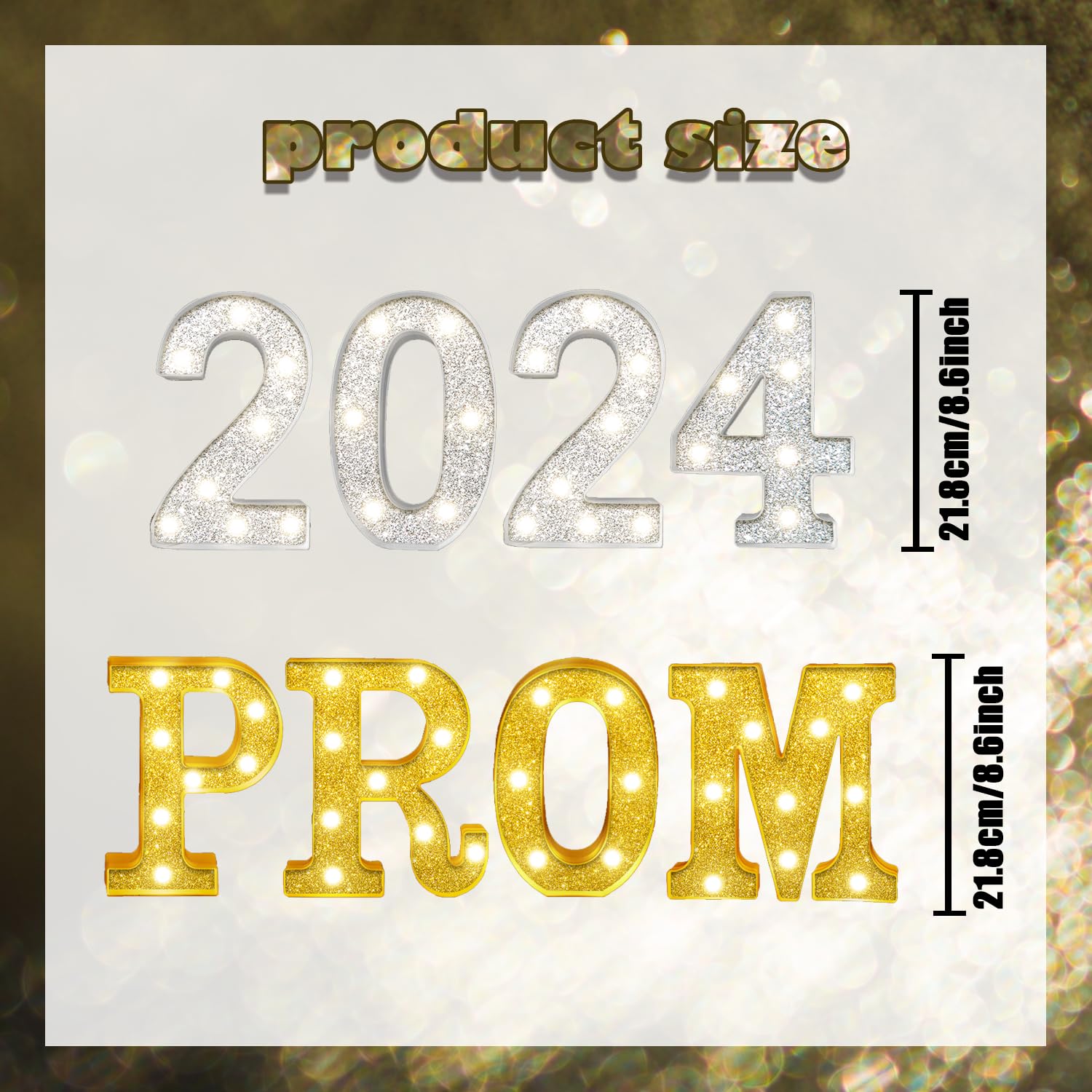 Snapklik.com : 8 Pcs Led Letter Light Prom 2024, Prom Light Up Sign ...