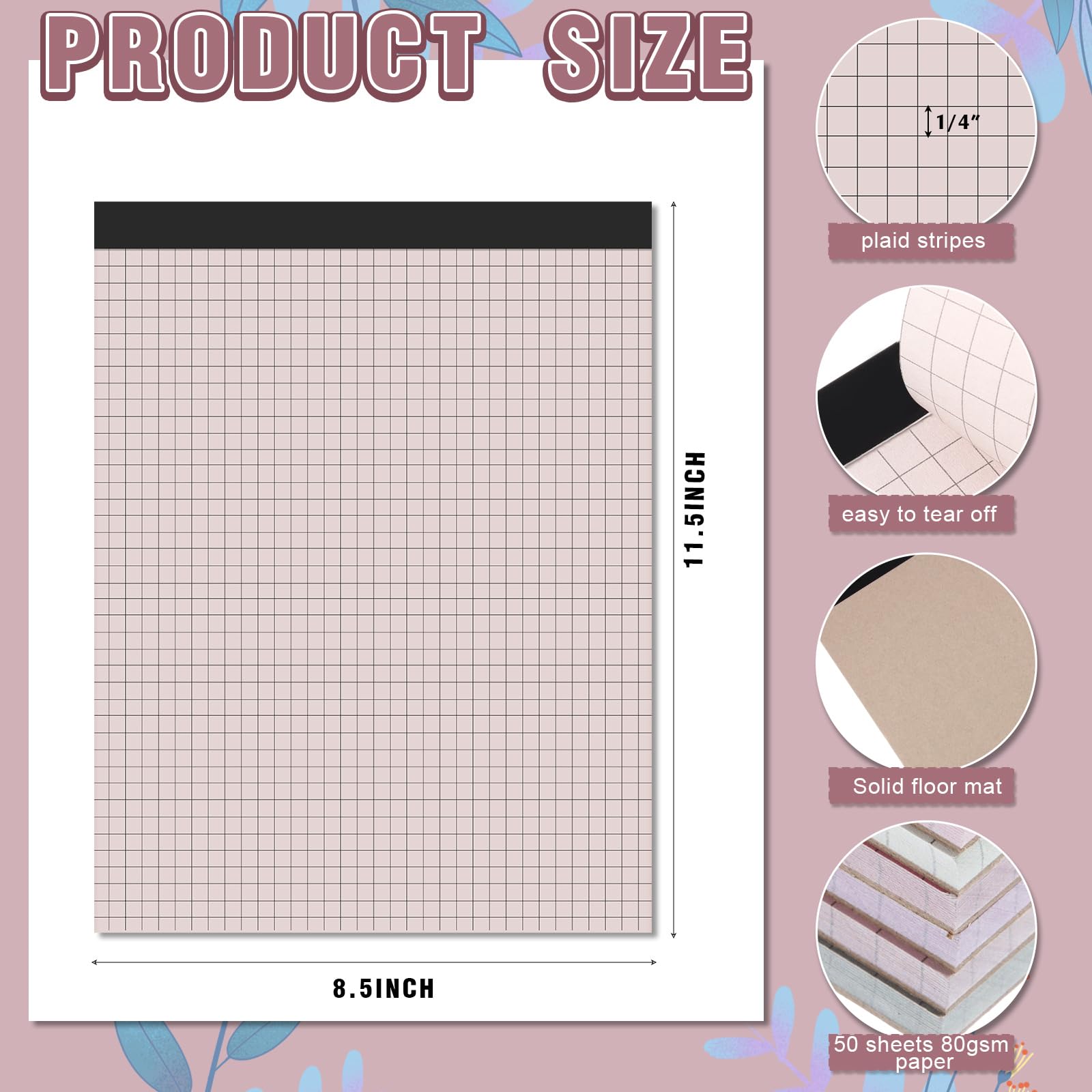 Snapklik.com : Ctosree 8 Pads 8.5 X 11 Inch Quad Legal Notepads Colored ...