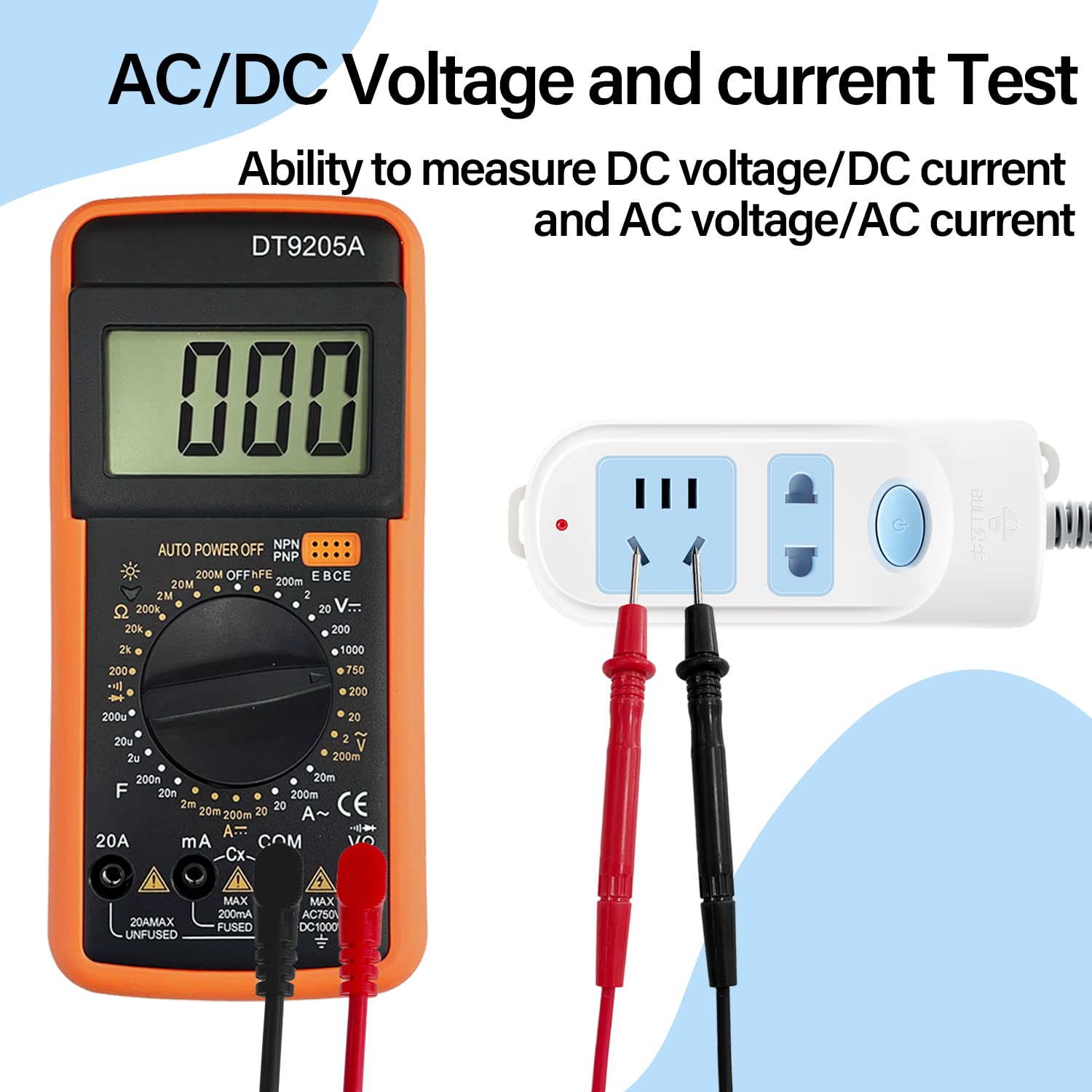 Snapklik.com : Digital Multimeter AC DC Voltmeter Ohm Volt Amp Tester ...