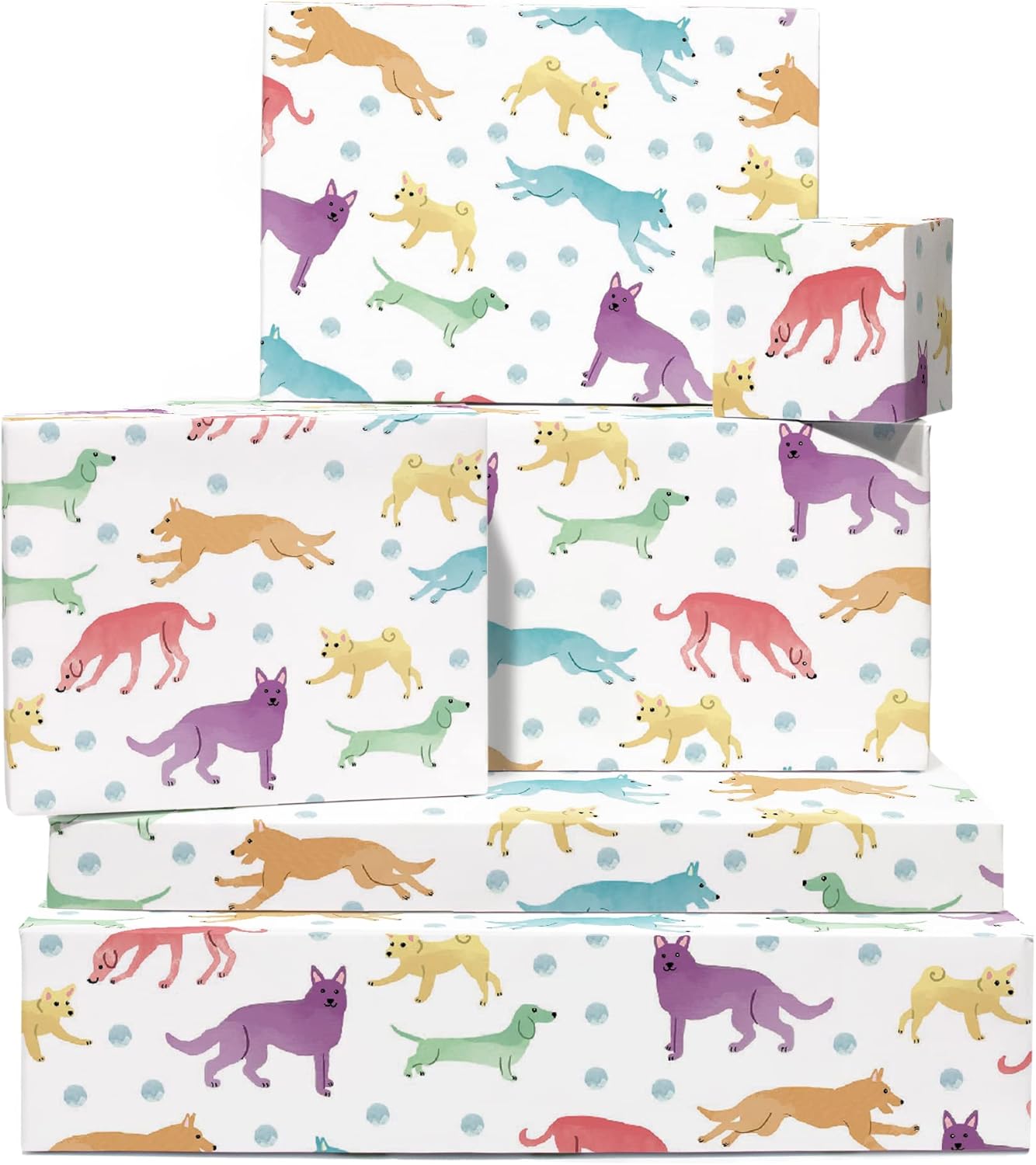 Amazon.com: CENTRAL 23 Dog Wrapping Paper - 6 Sheets of Gift Wrap with ...