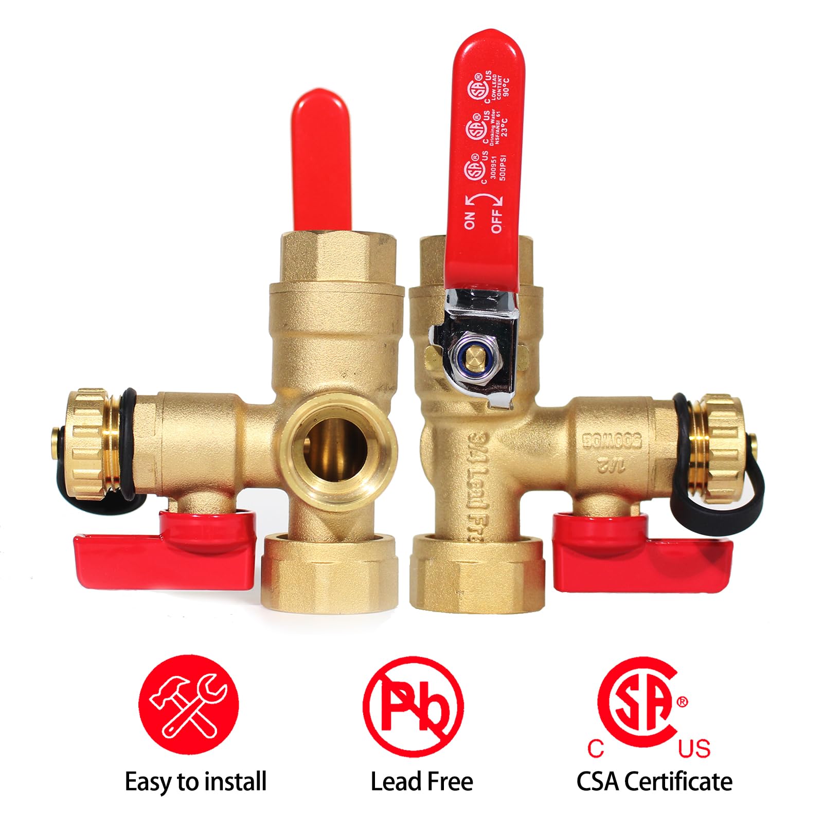 Snapklik.com : MIZUDO 3/4NPT Tankless Water Heater Service Valve Kit