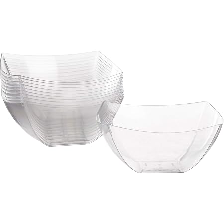 Amazon.com: Plasticpro Disposable Square Serving Bowls, Party Snack or ...