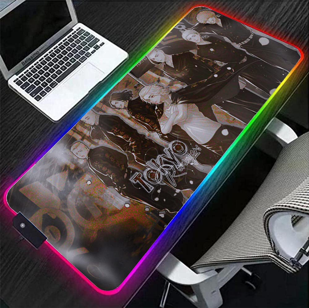 Buy Gaming Mouse Pads LED Tokyo Revengers Anime Big Game Desk Pad Mouse ...