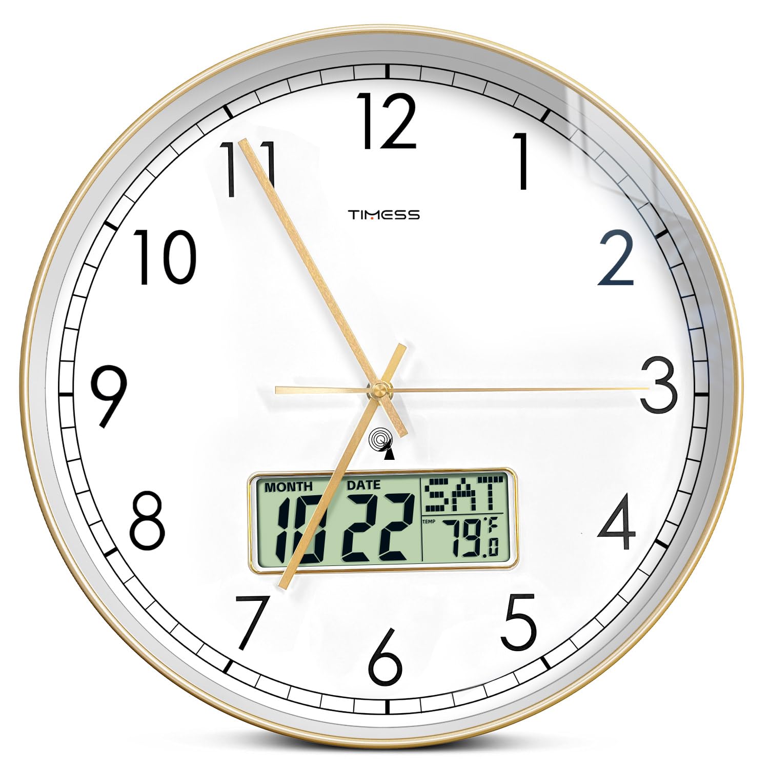 Amazon.com: TIMESS Atomic Analog Wall Clock, WWVB Self-Setting Battery ...