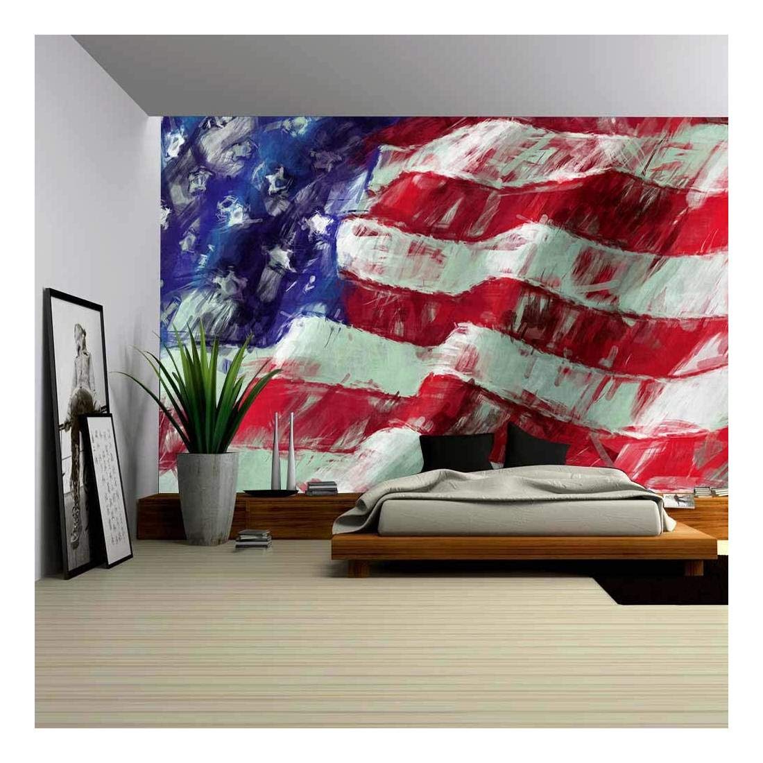 Amazon.com: wall26 - USA Flag Abstract Painting Background - Removable ...