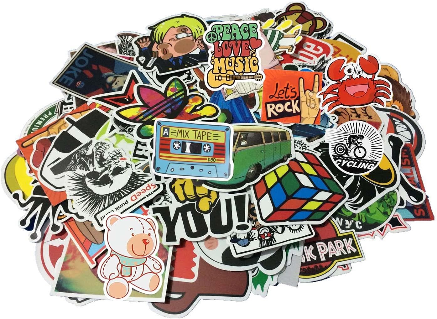 Cool Random Stickers Pack 55-500pcs Laptop Stickers Bomb Vinyl Stickers ...