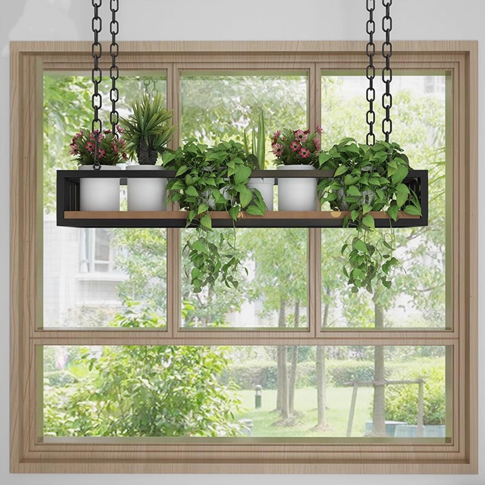 Amazon.com: Lonmrrton Ceiling Hanging Plant Shelves Flower Pot Stand ...