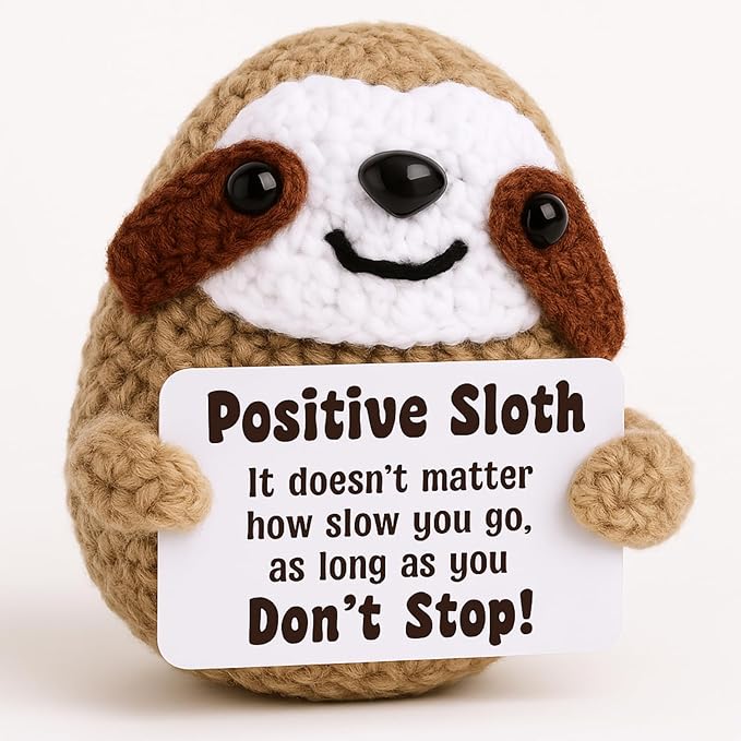 Amazon.com: Iwtsily Positive Crochet Sloth Plush with Positive ...