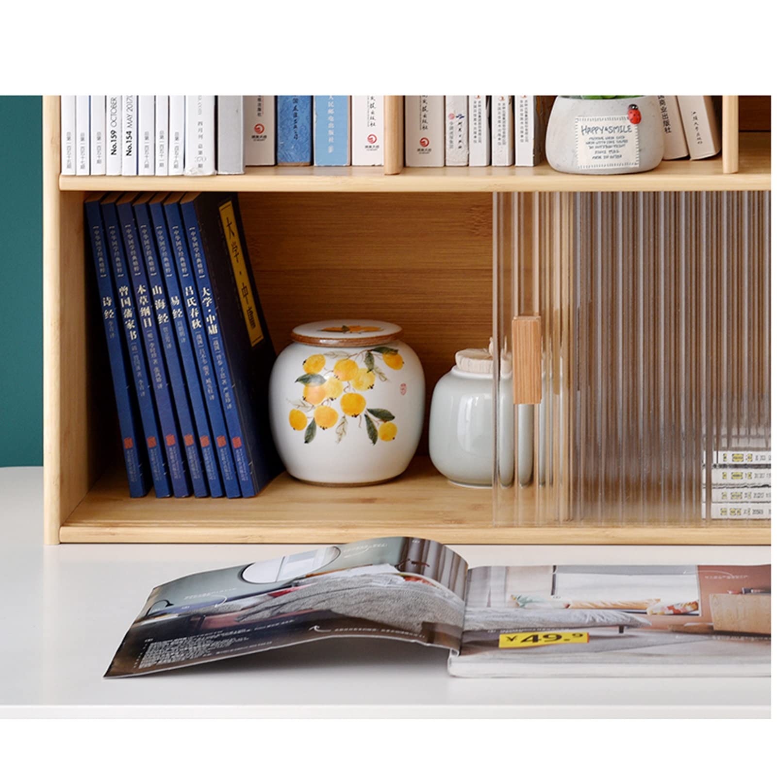 Table Top Bookshelf Expandable Desktop Bookshelf Bamboo Desktop ...