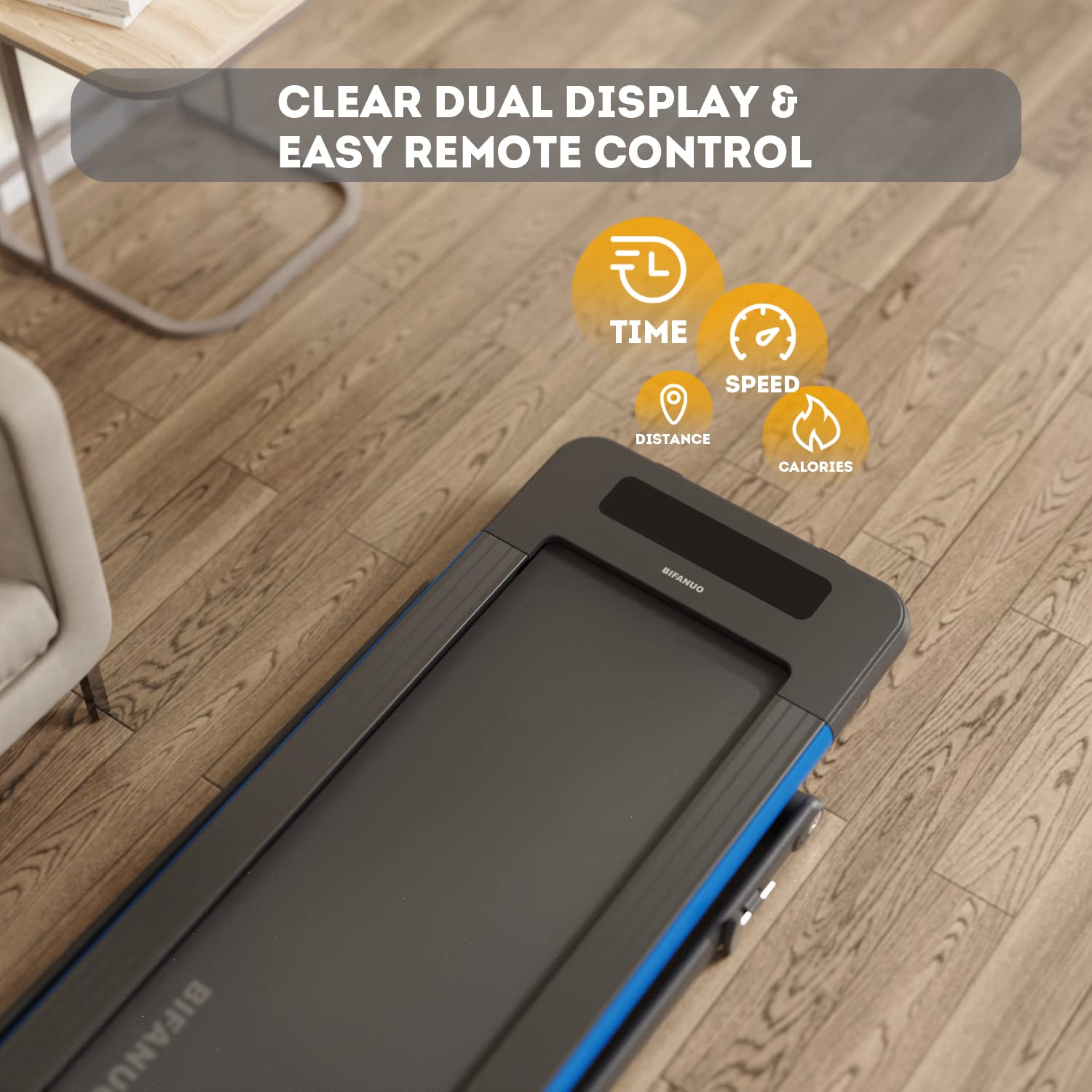 Snapklik.com : Bifanuo 2 In 1 Folding Treadmill, Smart Walking Running ...