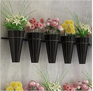 Wall-Mounted Plastic Flower Buckets Display Stand - Indoor/Outdoor ...
