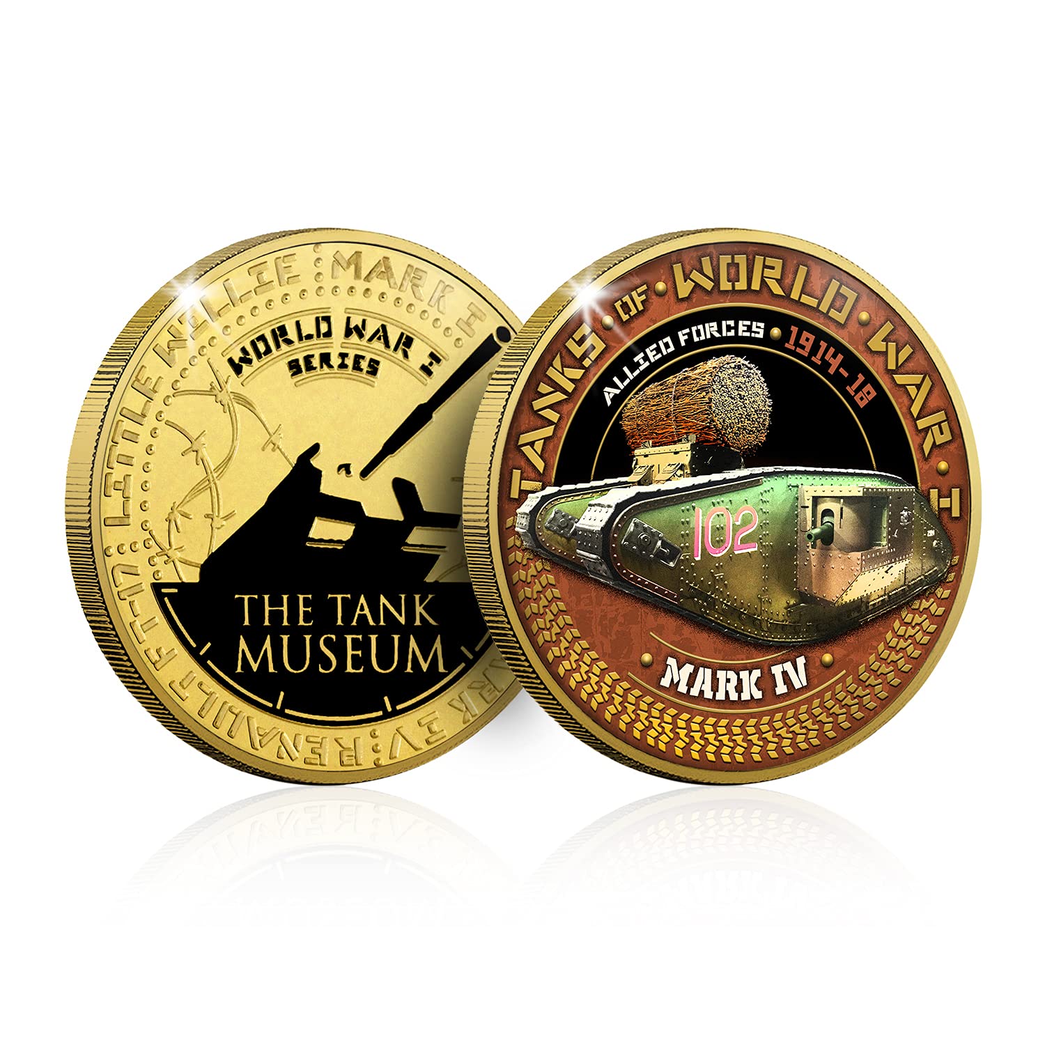 WWI World War One Memorabilia Tanks Collection Gold Coin Medal – Mark ...