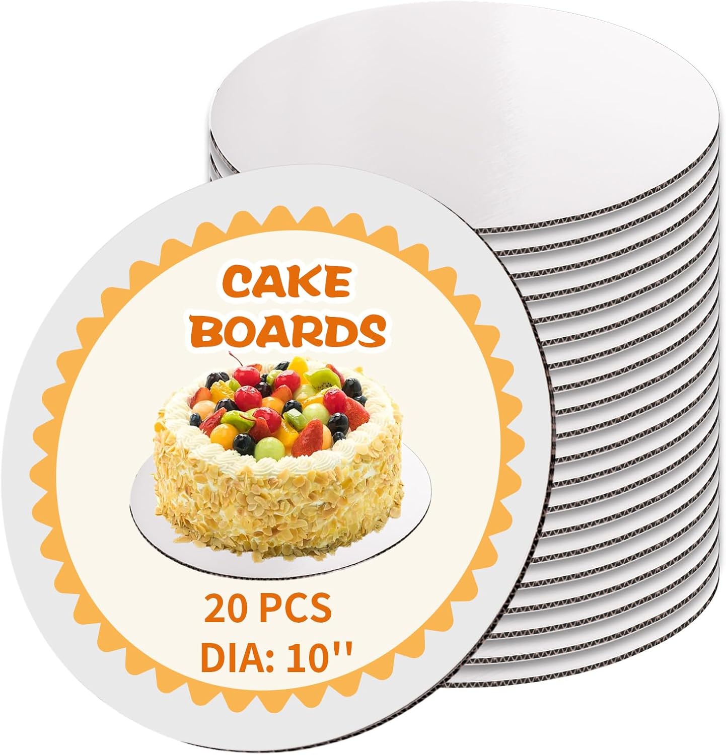 Amazon.com: WINKIO 20 Pcs Cake Boards, White Cake Boards 10 inch Round ...