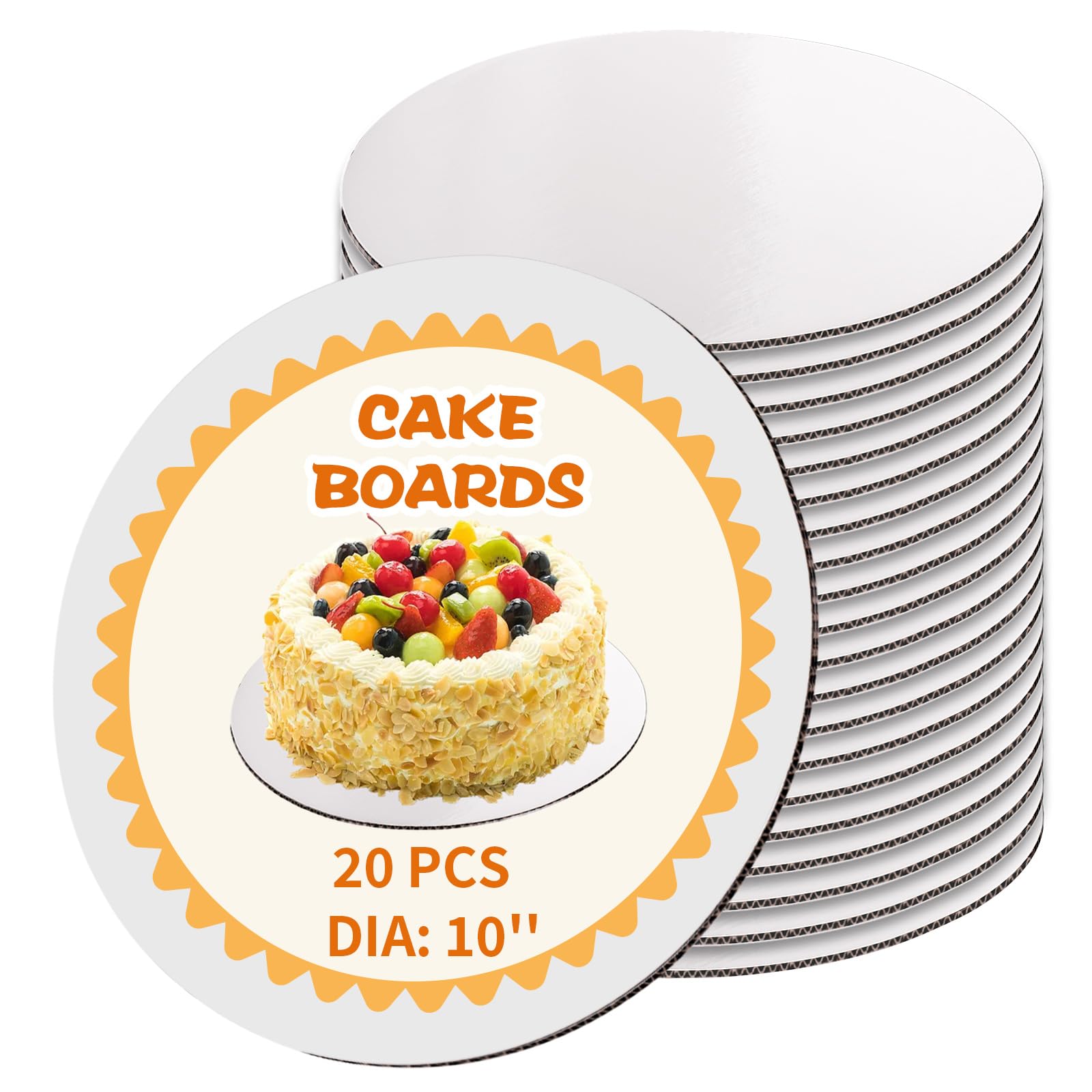 Amazon.com: 20 Pcs Cake Boards, White Cake Boards 10 inch Round, Food ...