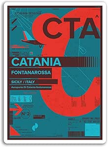 Amazon.com: 2 x 10cm CTA Catania Airport Vinyl Stickers - Sicily Italy ...