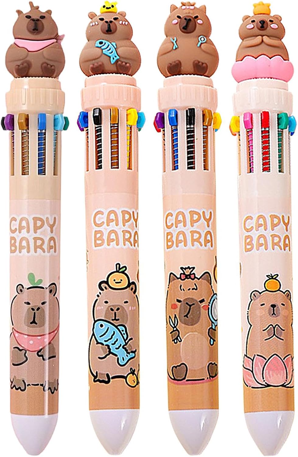 2 Pieces Cute Capybara Pens, 10 Colors Multicoloured Capybara Ball Pen ...