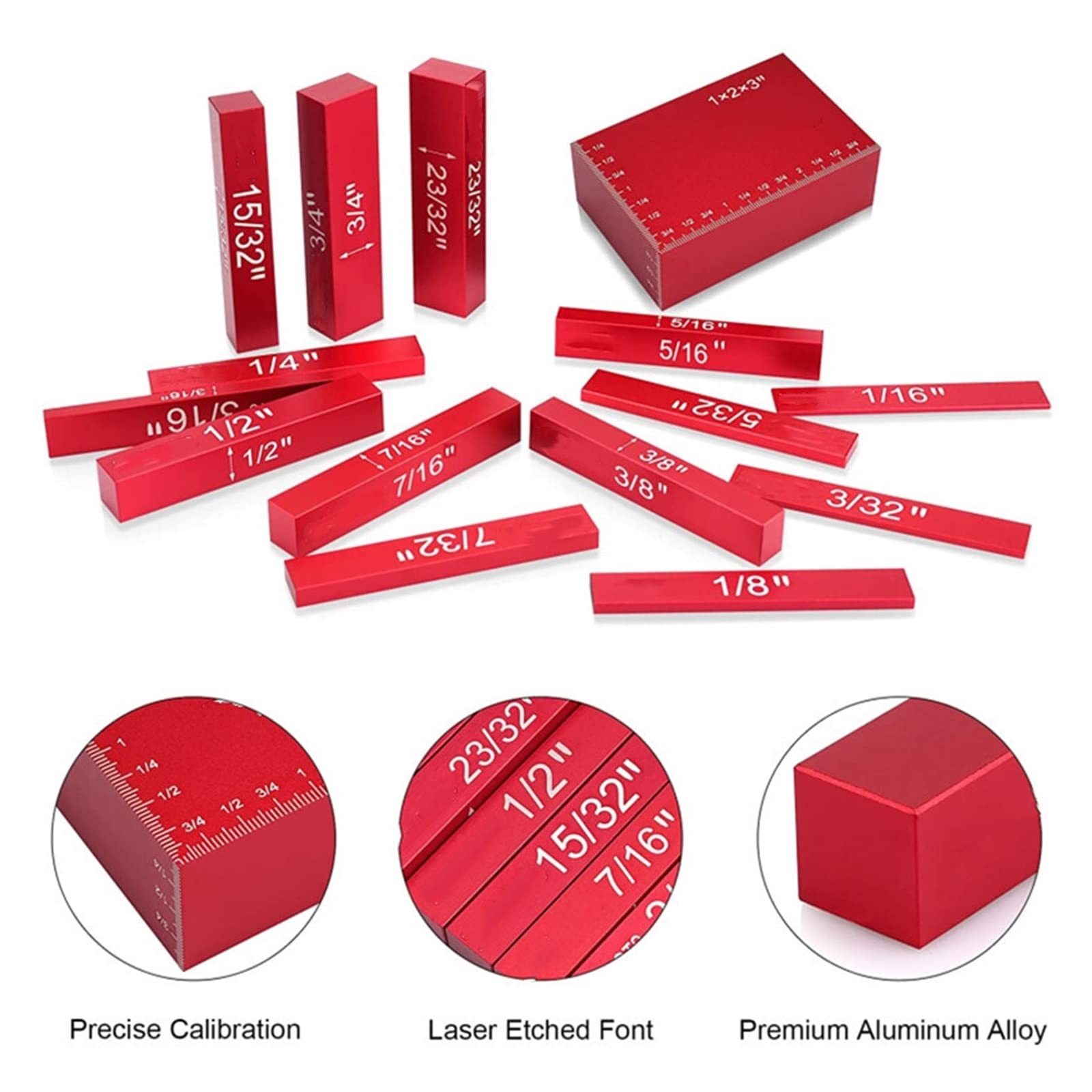 Contour Gauge Setup Blocks Height Gauge Set,7Pcs Precision Aluminum ...