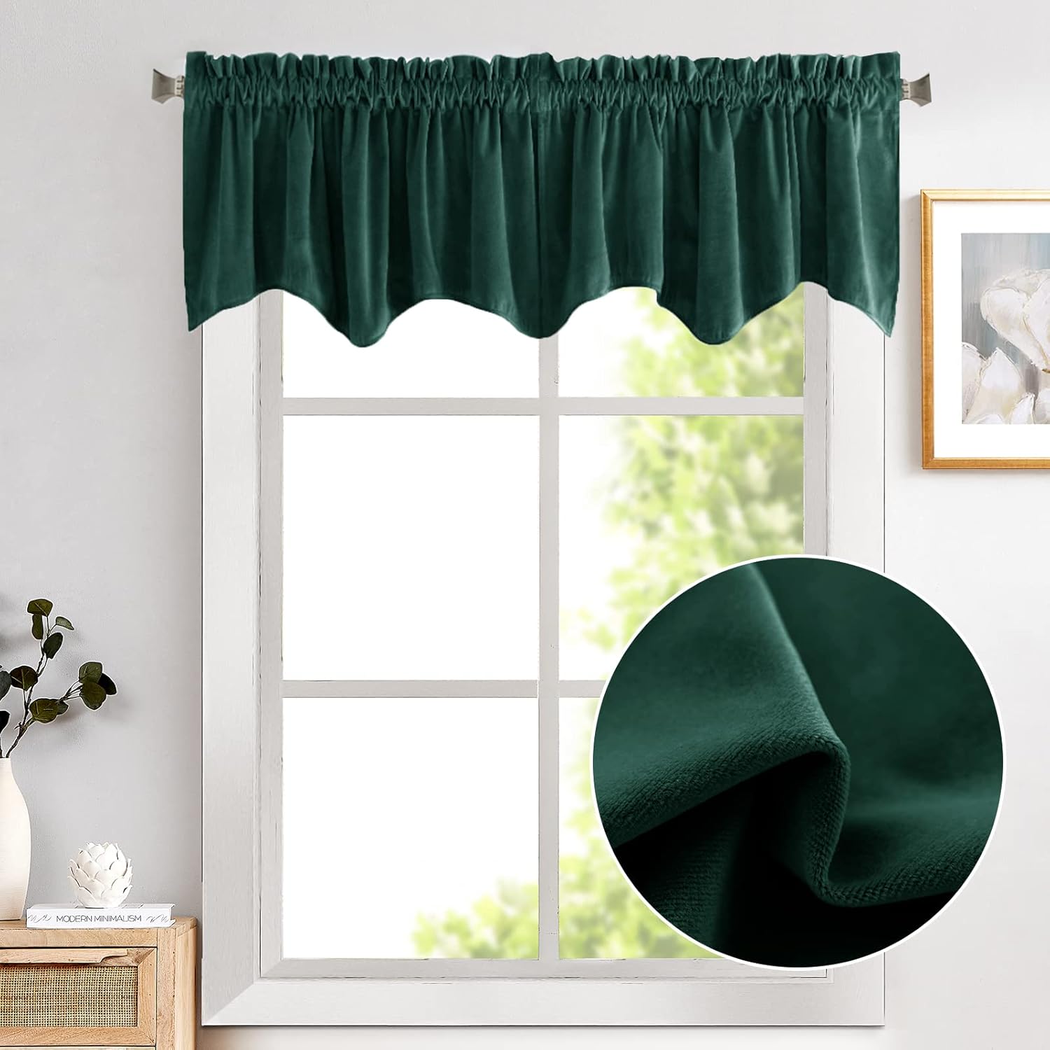 JINCHAN Velvet Valance Window Treatments Room Darkening Valance for ...