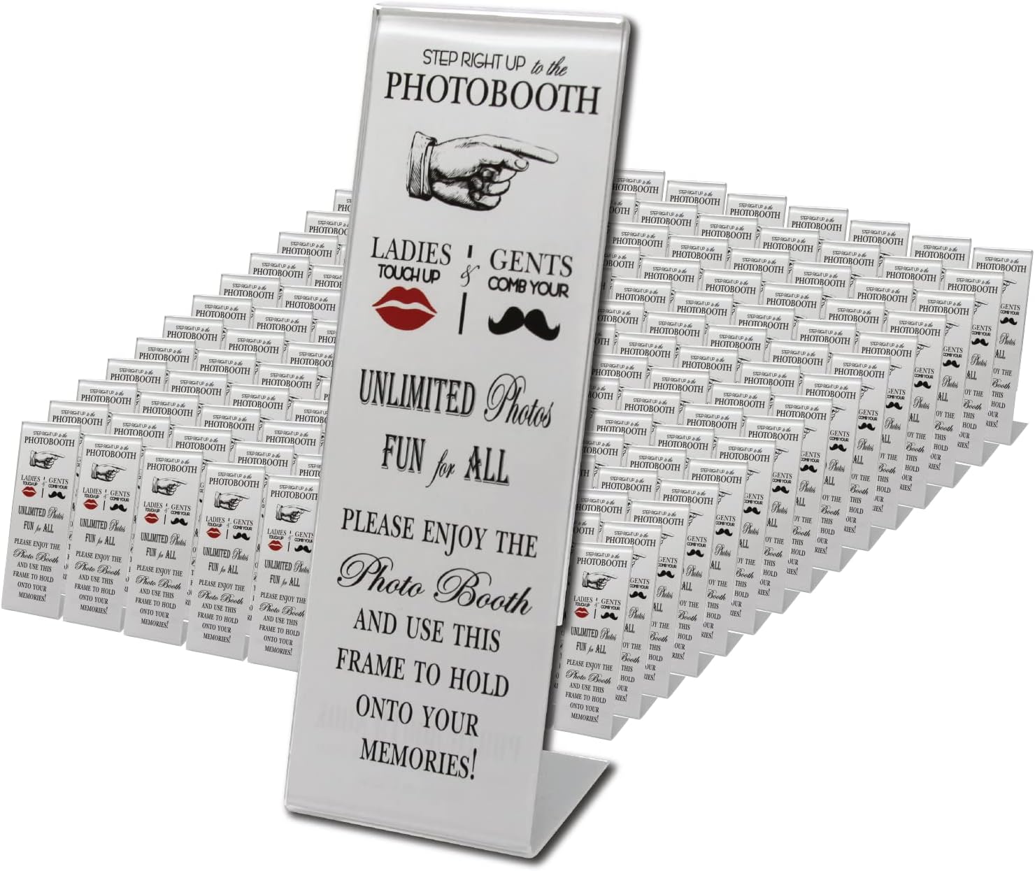 Photo Booth Nook (150 Pack) 2X6 Slanted Acrylic Picture Frames with ...