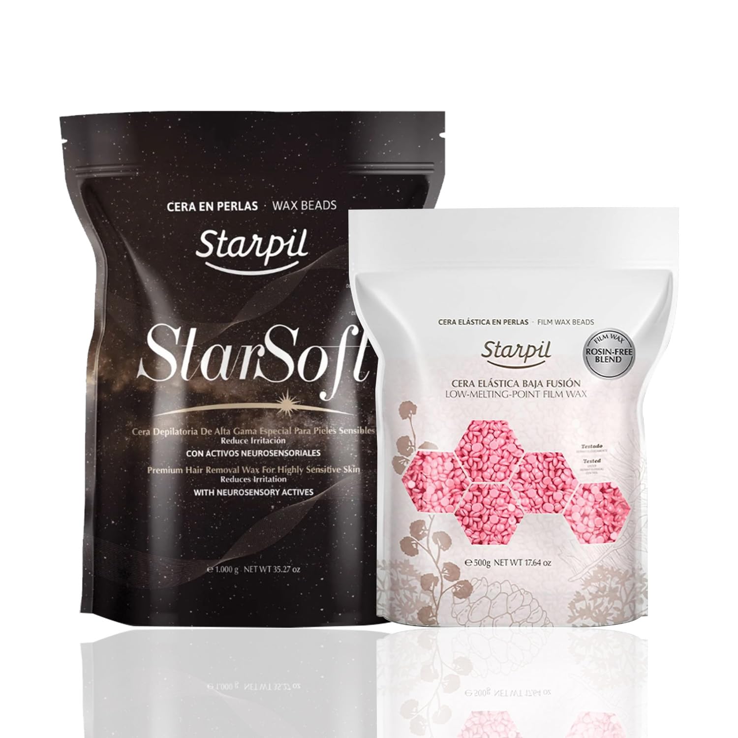 Amazon.com : Starpil Wax Bundle - 1000g StarSoft Film Hard Wax Beads (2 ...