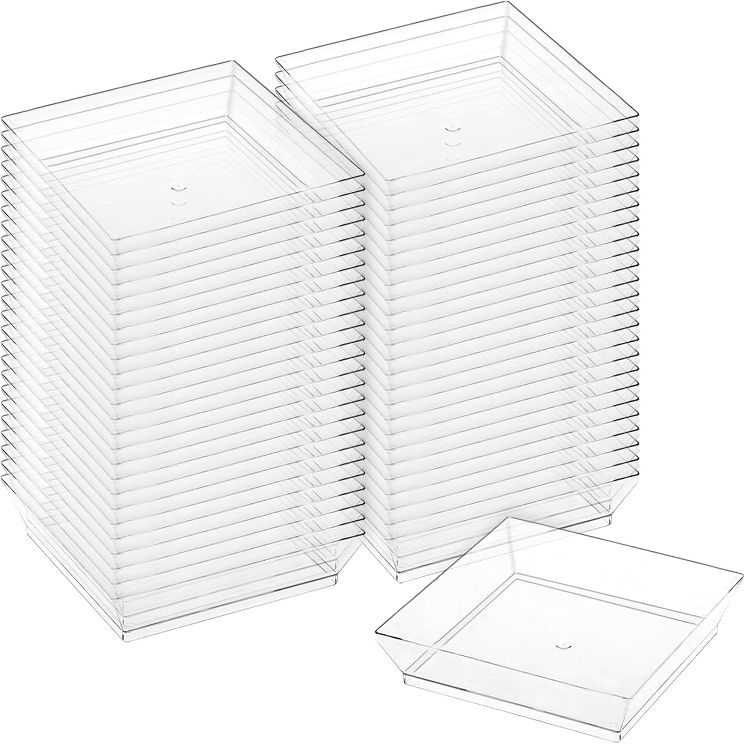 Amazon.com: Bluesky Trading MiniWare Clear Plastic Square Plate(Pack Of ...