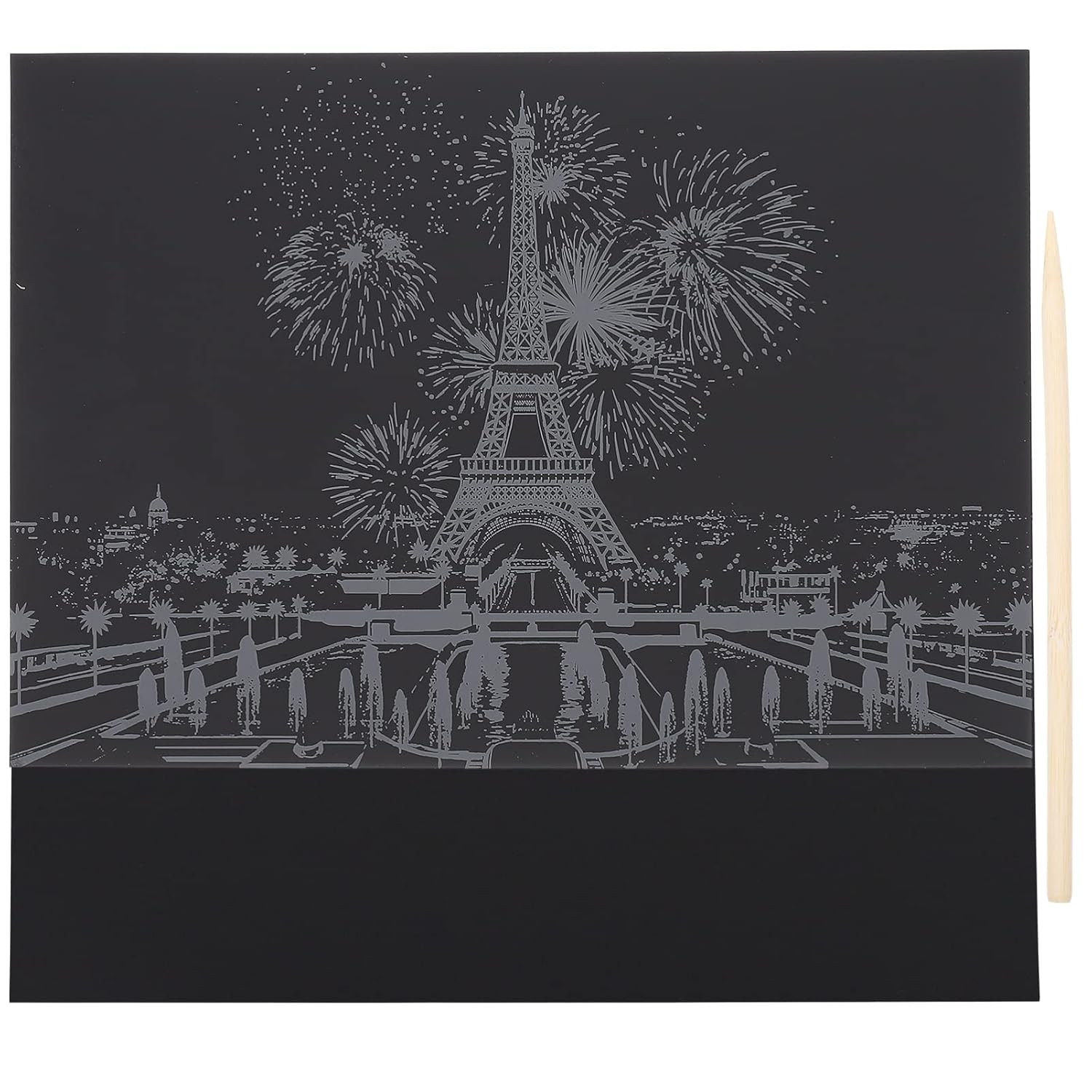 HEALLILY 2pcs Black Scratch Art Paper - Night View Scratchboard City ...