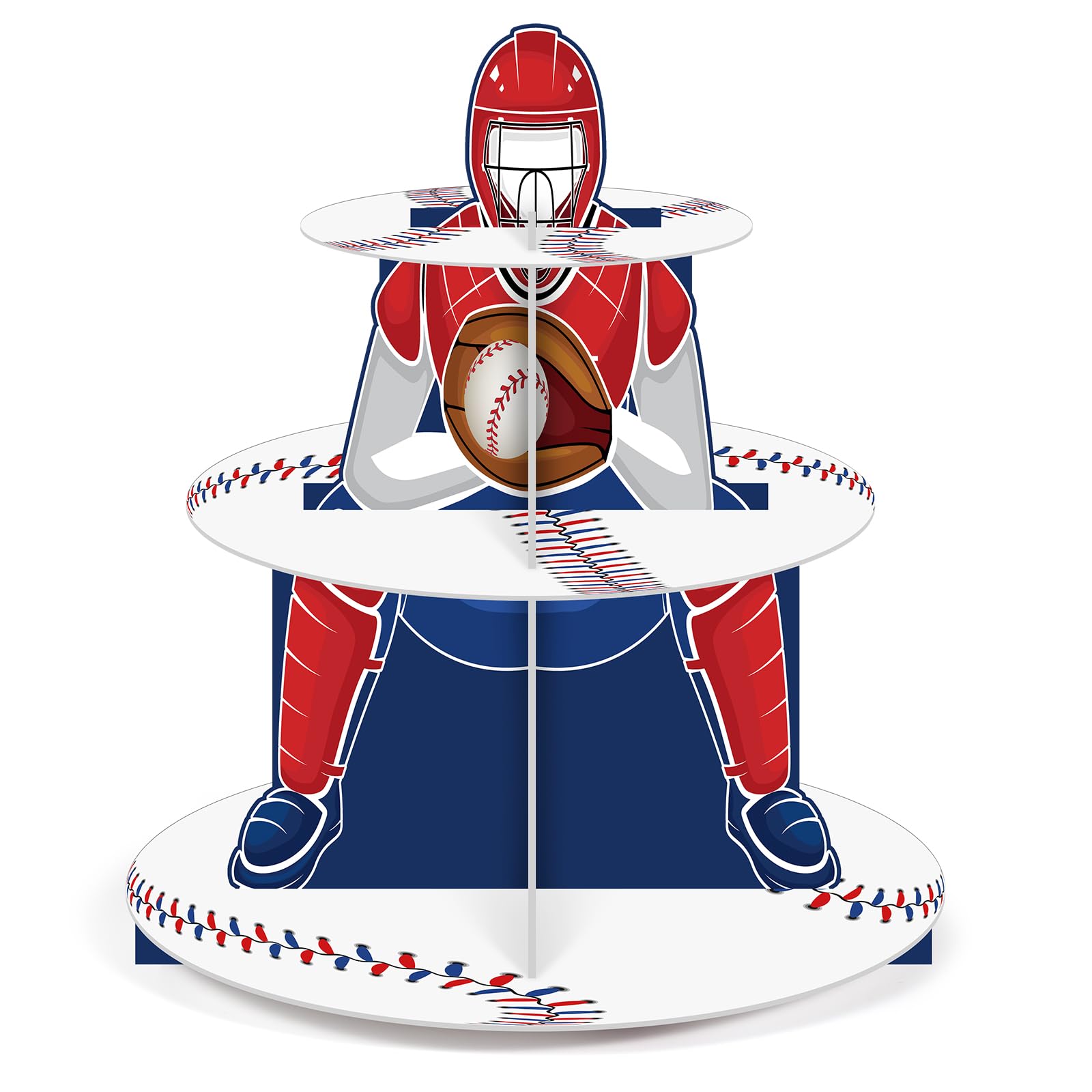 Snapklik.com : Baseball Cupcake Stand Party Decorations 3 Tier Baseball ...