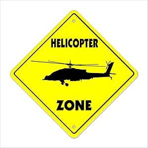 Amazon.com : Helicopter Crossing Sign Zone Xing | Indoor/Outdoor | 20 ...