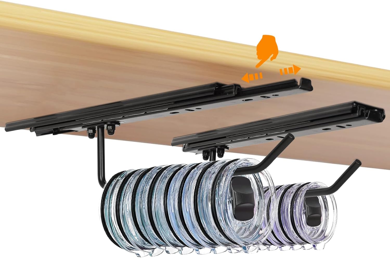 Amazon.com - 2 Packs Telescoping Slides Tumbler Lid Organizer, Pull Out ...