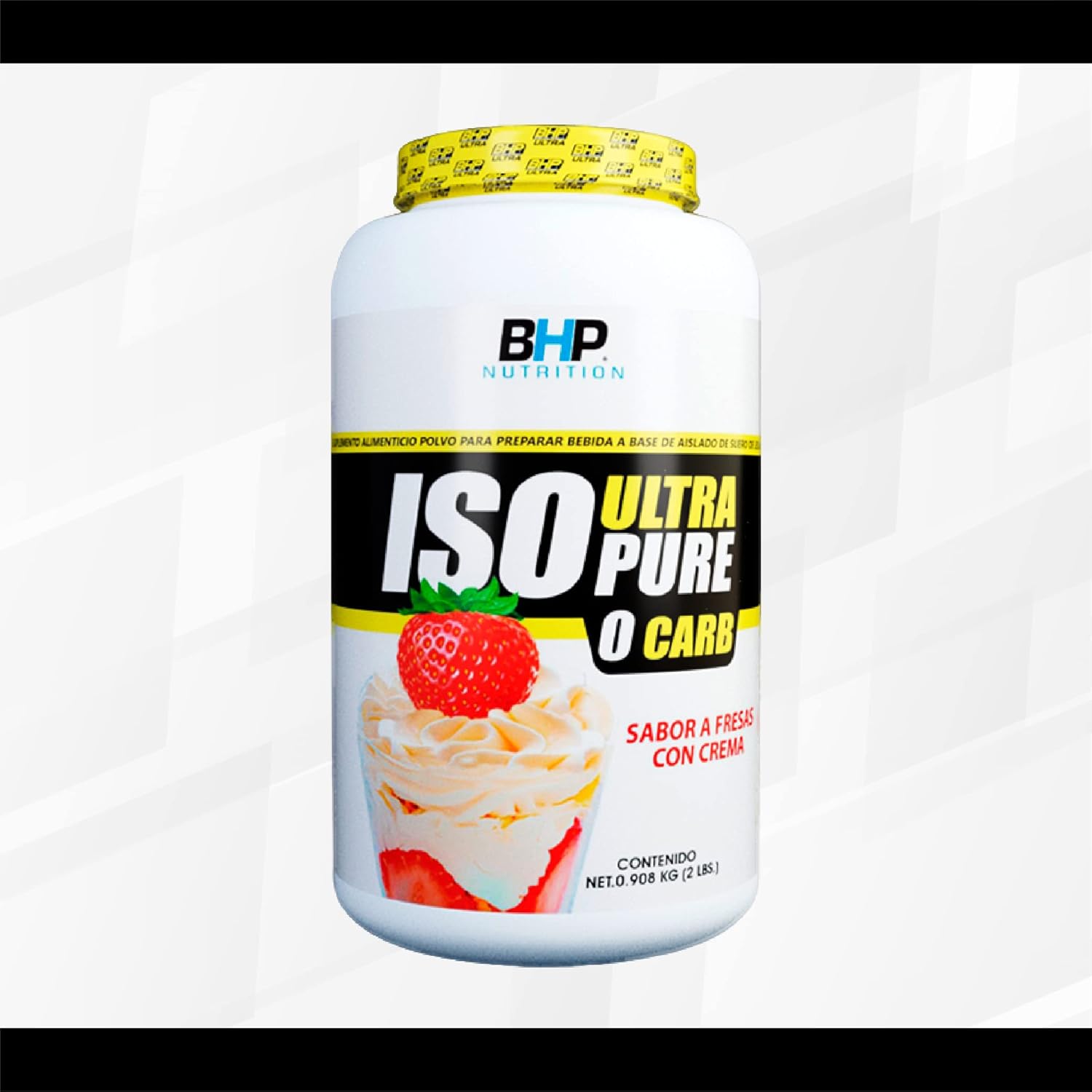 BHP ULTRA ISO Ultra Pure Cero Carbs fresas con crema - 0.908 kg, 2 lbs ...